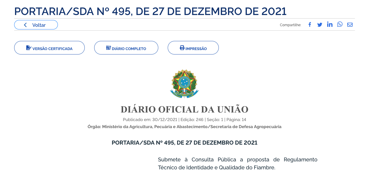 The Americas – Brazil: MAPA publishes public consultation of the draft ...